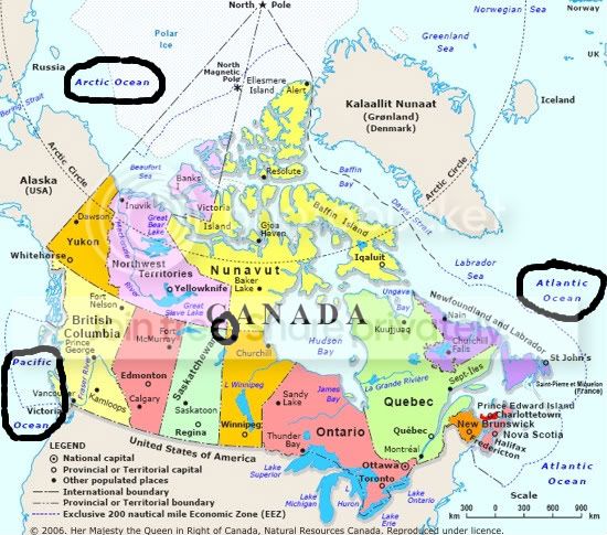 Canada Maps With Only The Oceans